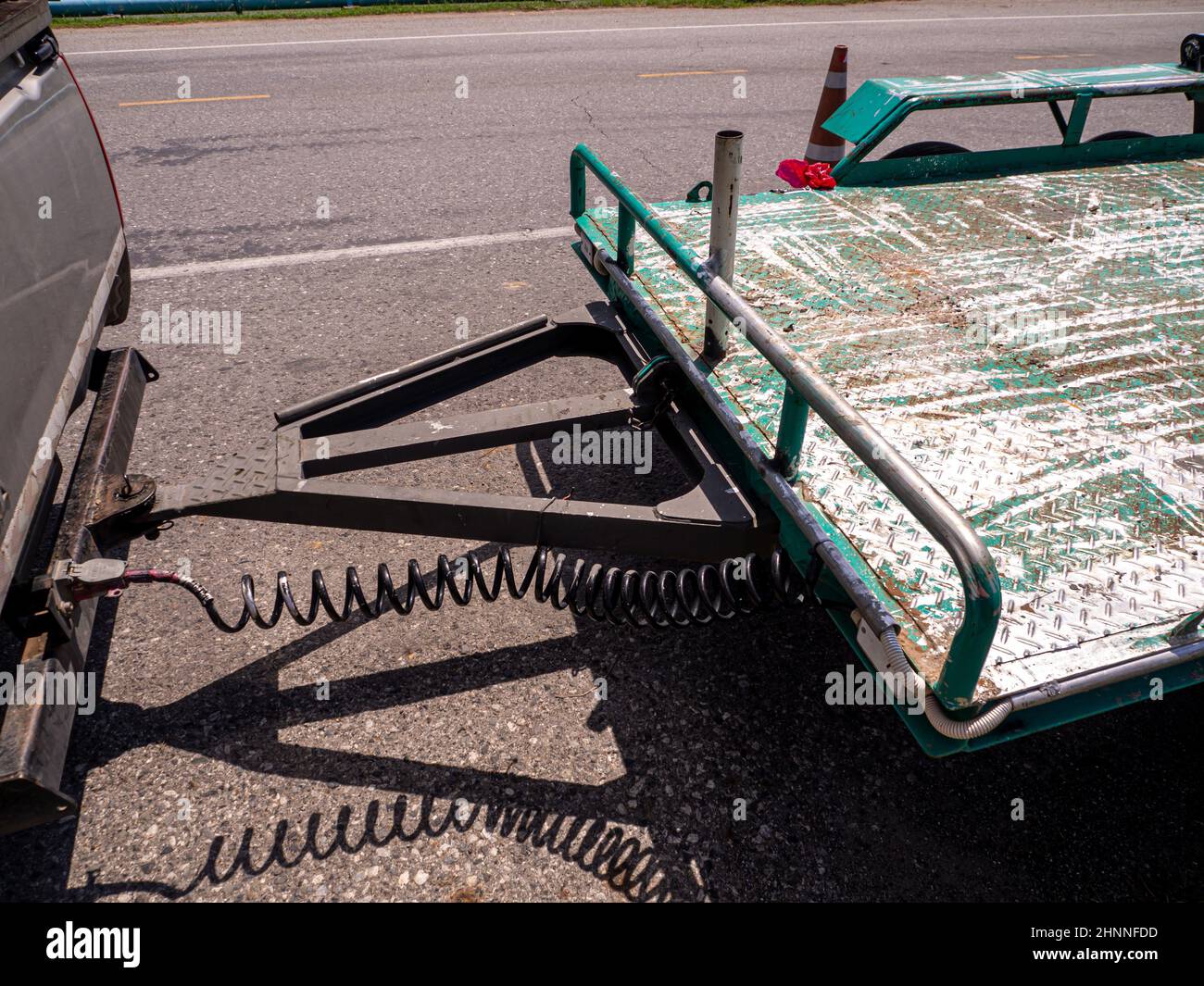 Open car trailer. Shop selling Open car trailer Stock Photo - Alamy