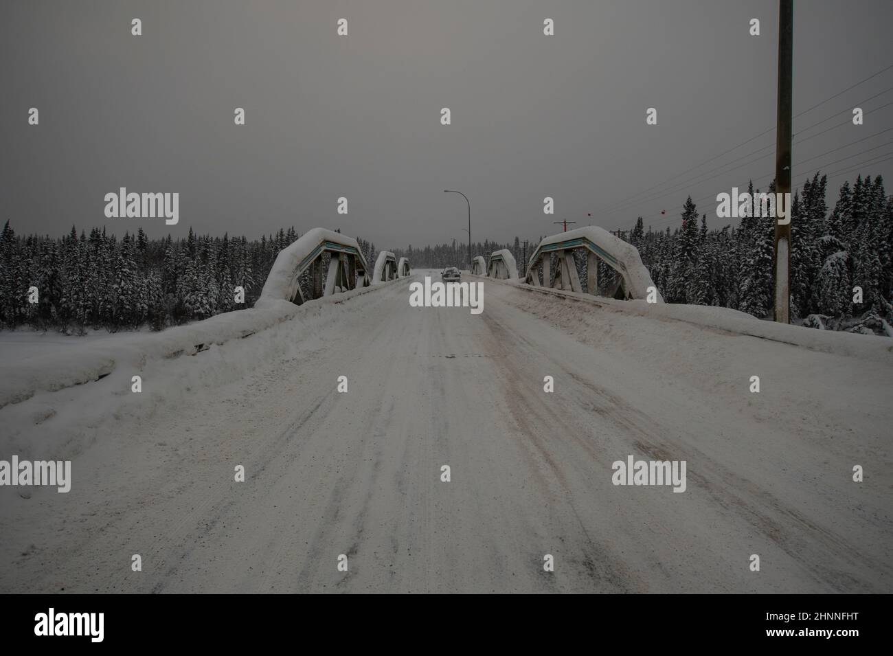 Bridge over the Takhini River, Yukon, Canada Stock Photo - Alamy