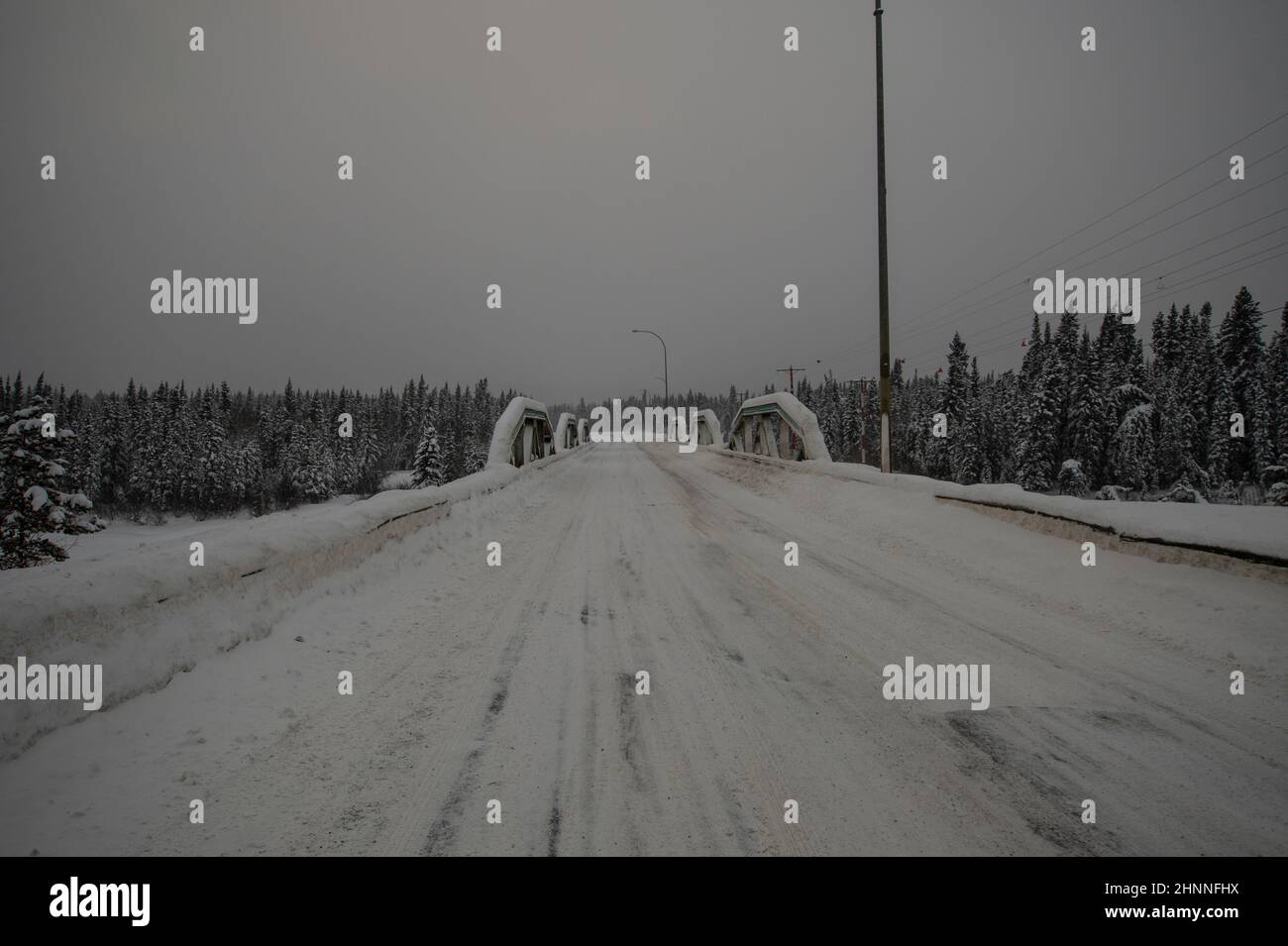 Bridge over the Takhini River, Yukon, Canada Stock Photo - Alamy