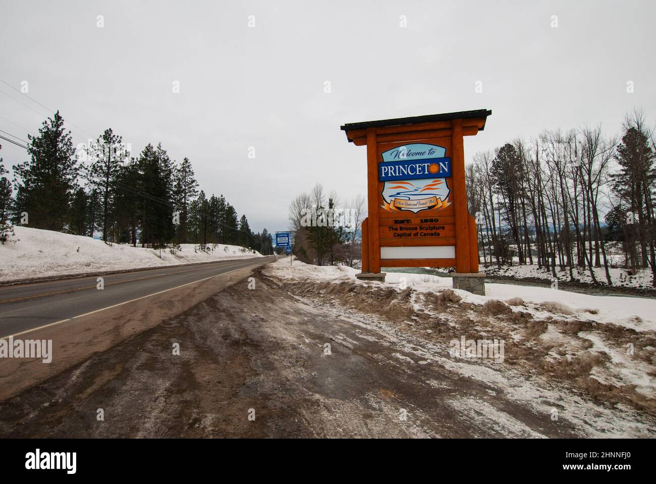Welcome To Princeton sign in Princeton, British Columbia, Canada Stock ...