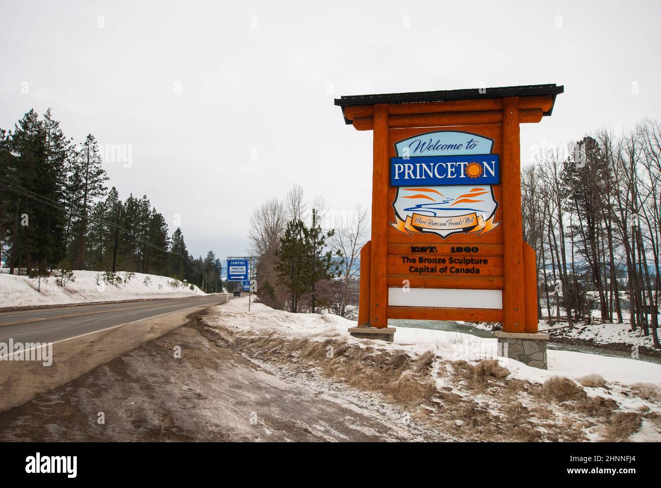 Welcome To Princeton sign in Princeton, British Columbia, Canada Stock ...