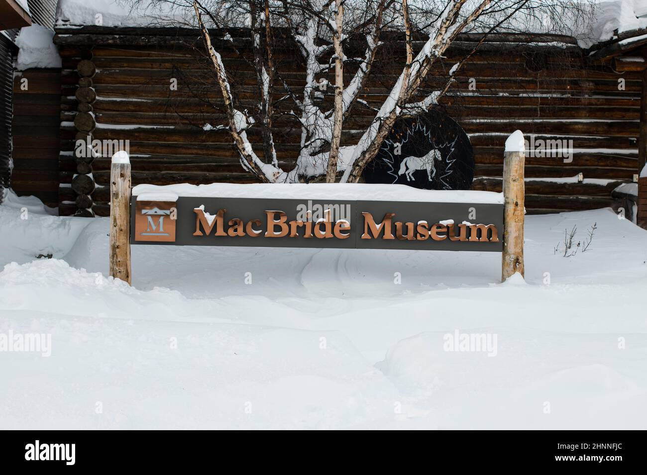 MacBride Museum sign, Whitehorse, Yukon, Canada Stock Photo - Alamy