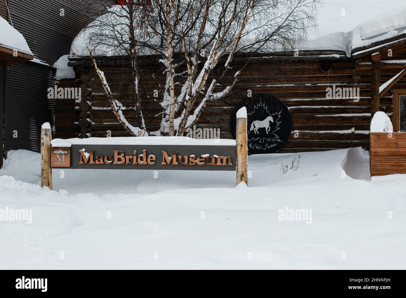 MacBride Museum sign, Whitehorse, Yukon, Canada Stock Photo - Alamy