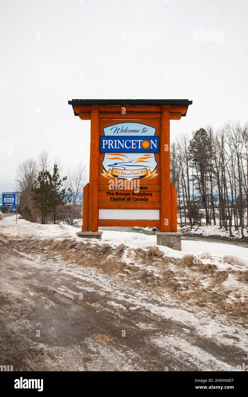 Welcome To Princeton sign in Princeton, British Columbia, Canada Stock ...
