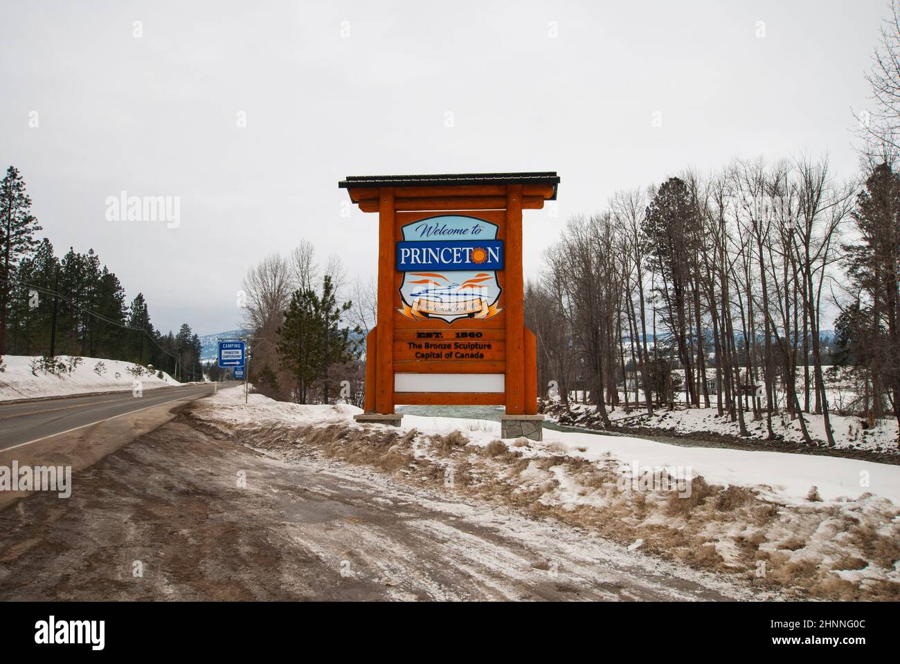 Welcome To Princeton sign in Princeton, British Columbia, Canada Stock ...