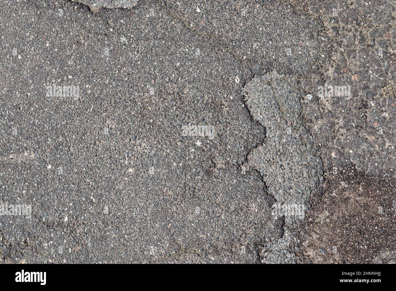 Detailed view on asphalt surfaces of different streets and roads with ...