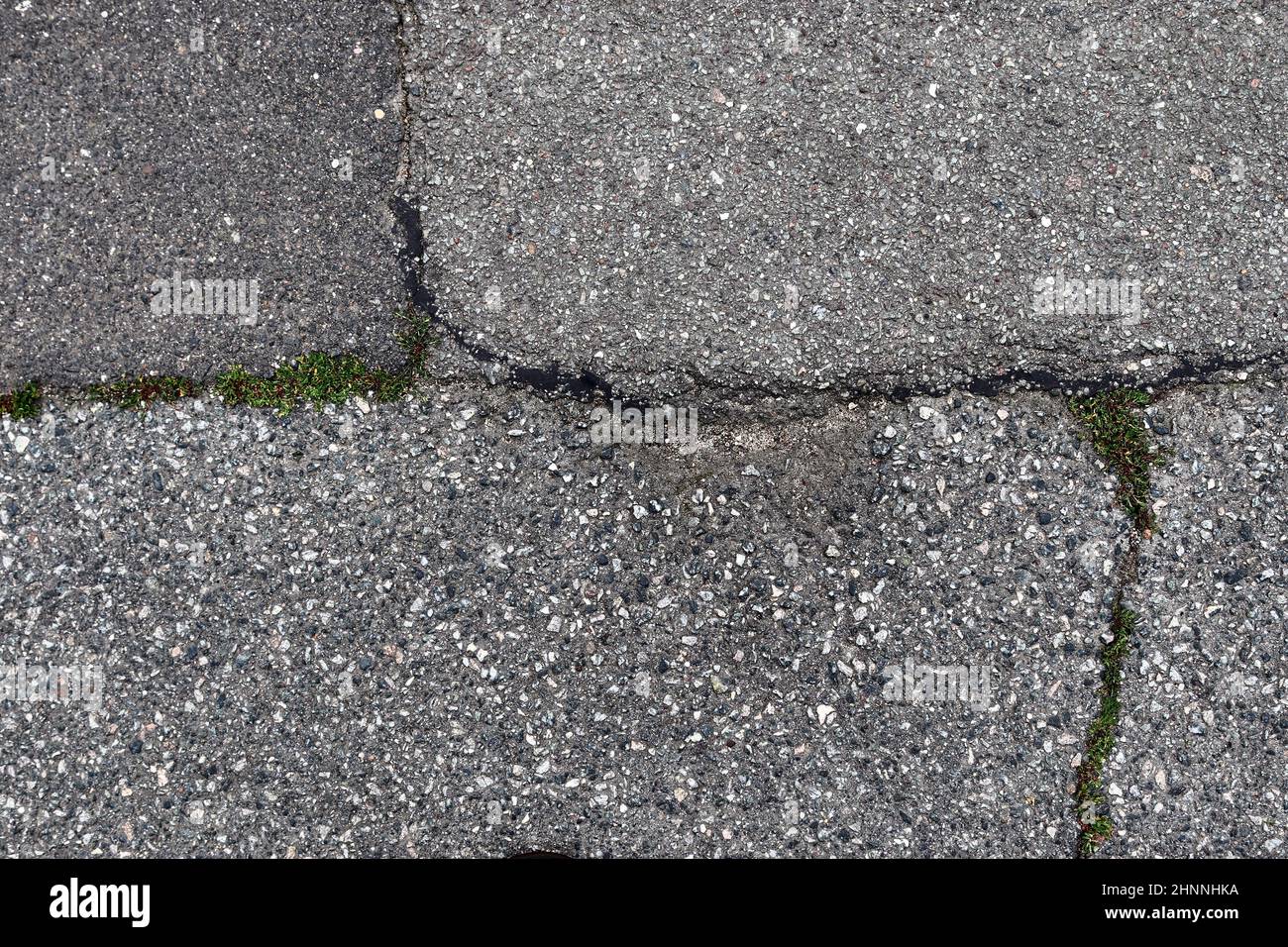Detailed view on asphalt surfaces of different streets and roads with ...