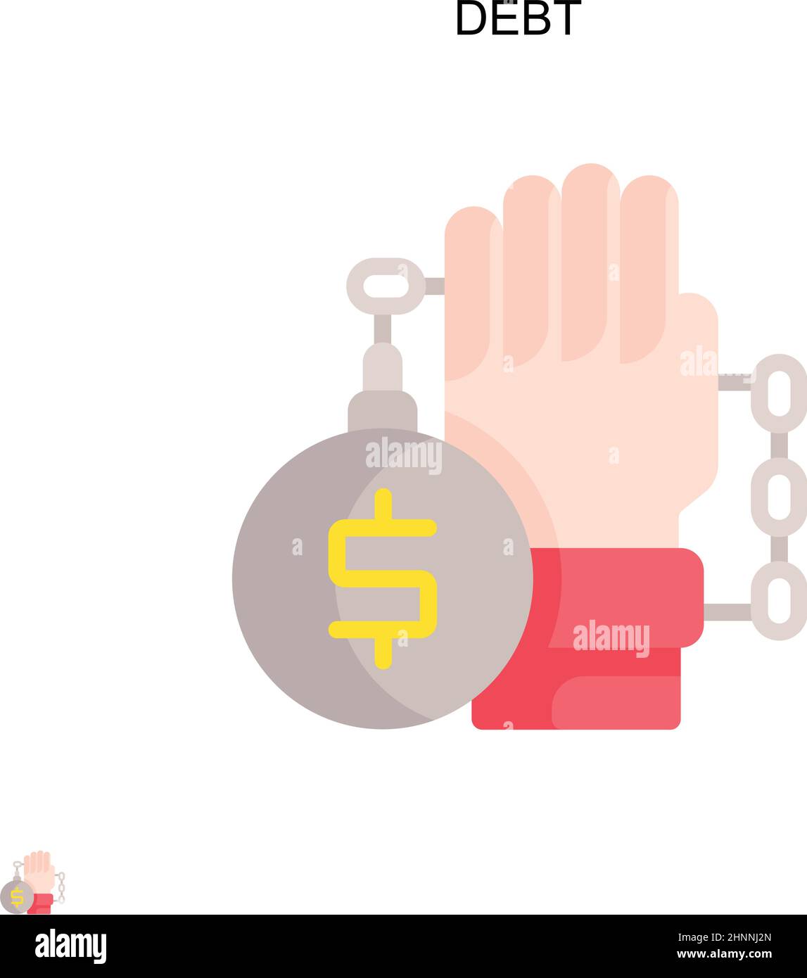 Debt Simple vector icon. Illustration symbol design template for web ...