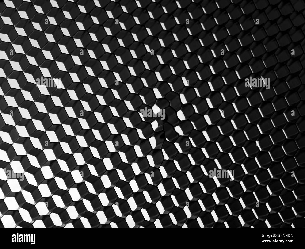 Geometric hexagon cells structure black and white abstract Stock Photo ...