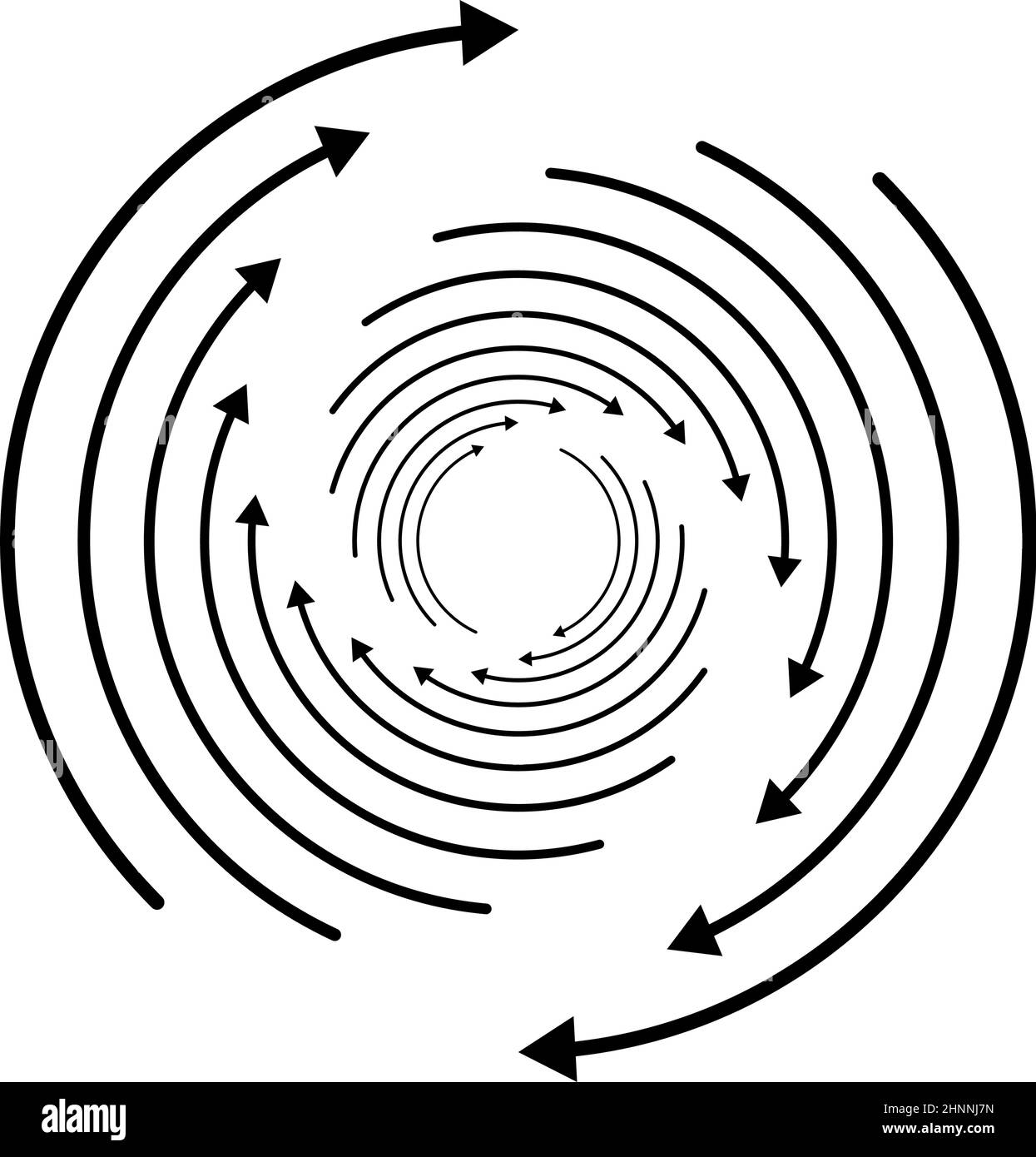 Random circular, cycle arrow element. Spiral, spinning, revolve arrows ...