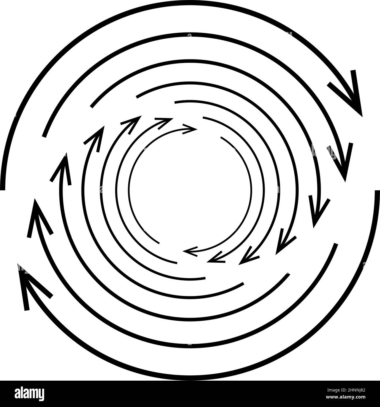 Random circular, cycle arrow element. Spiral, spinning, revolve arrows ...