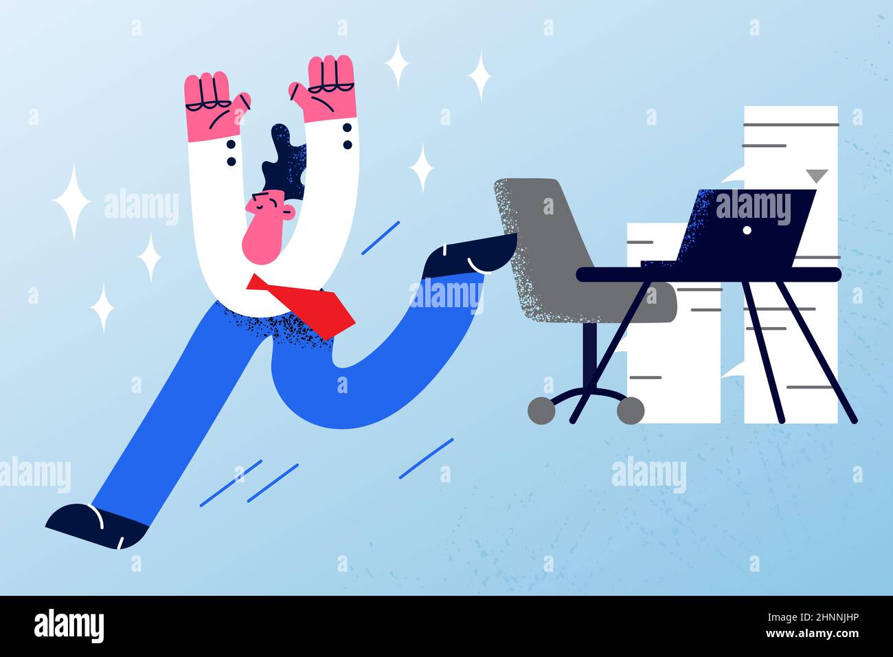 Business success, end of working day concept. Young smiling happy ...