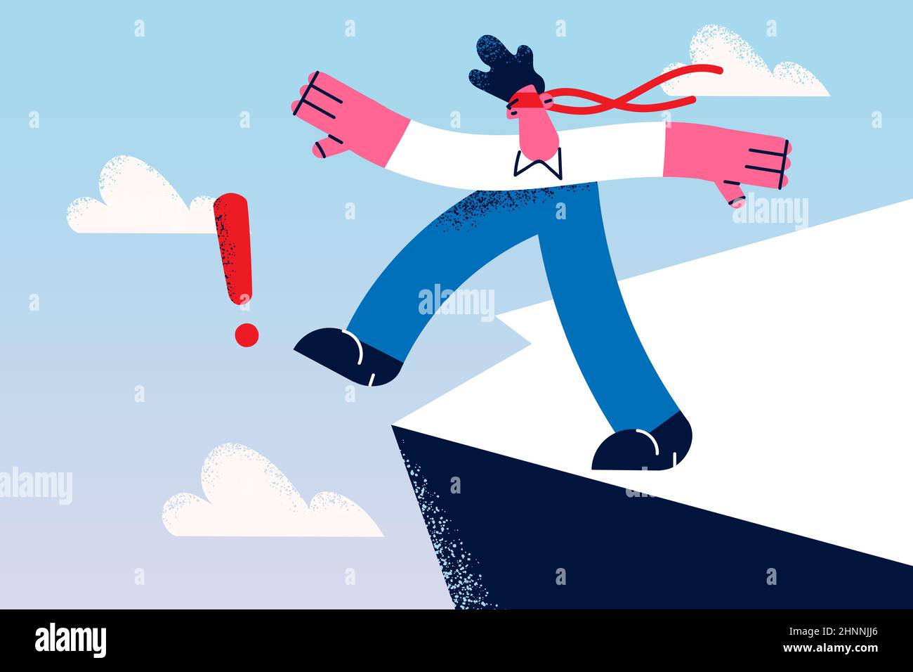 Business risks and challenge concept. Young businessman wearing red ...