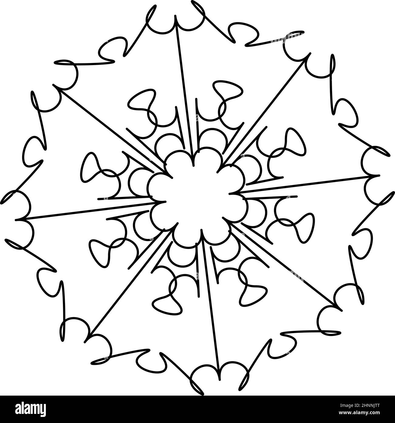 Abstract circular, radial geometric vector element, icon, illustration ...