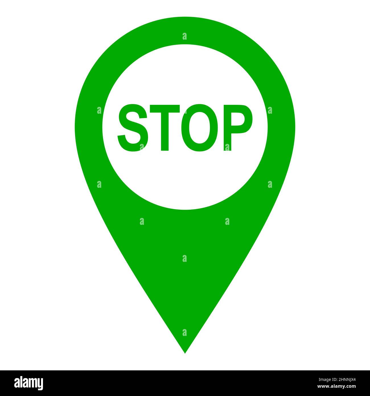 Stop and location pin Stock Photo - Alamy