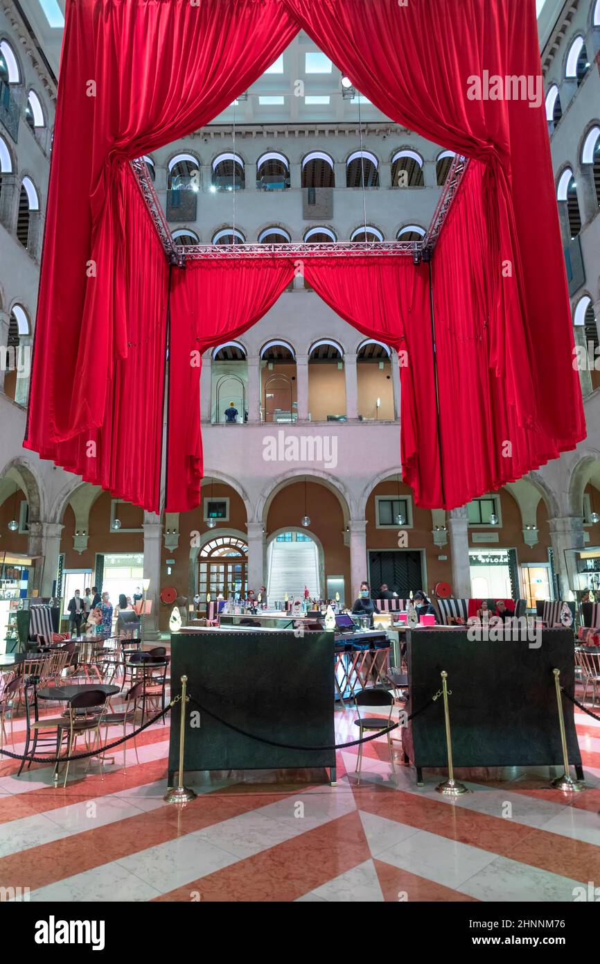 Indoor view of the Fondaco dei Tedeschi, a historic palazzo on the ...