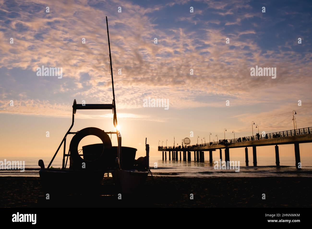 Landing stage at sunset Stock Photo - Alamy