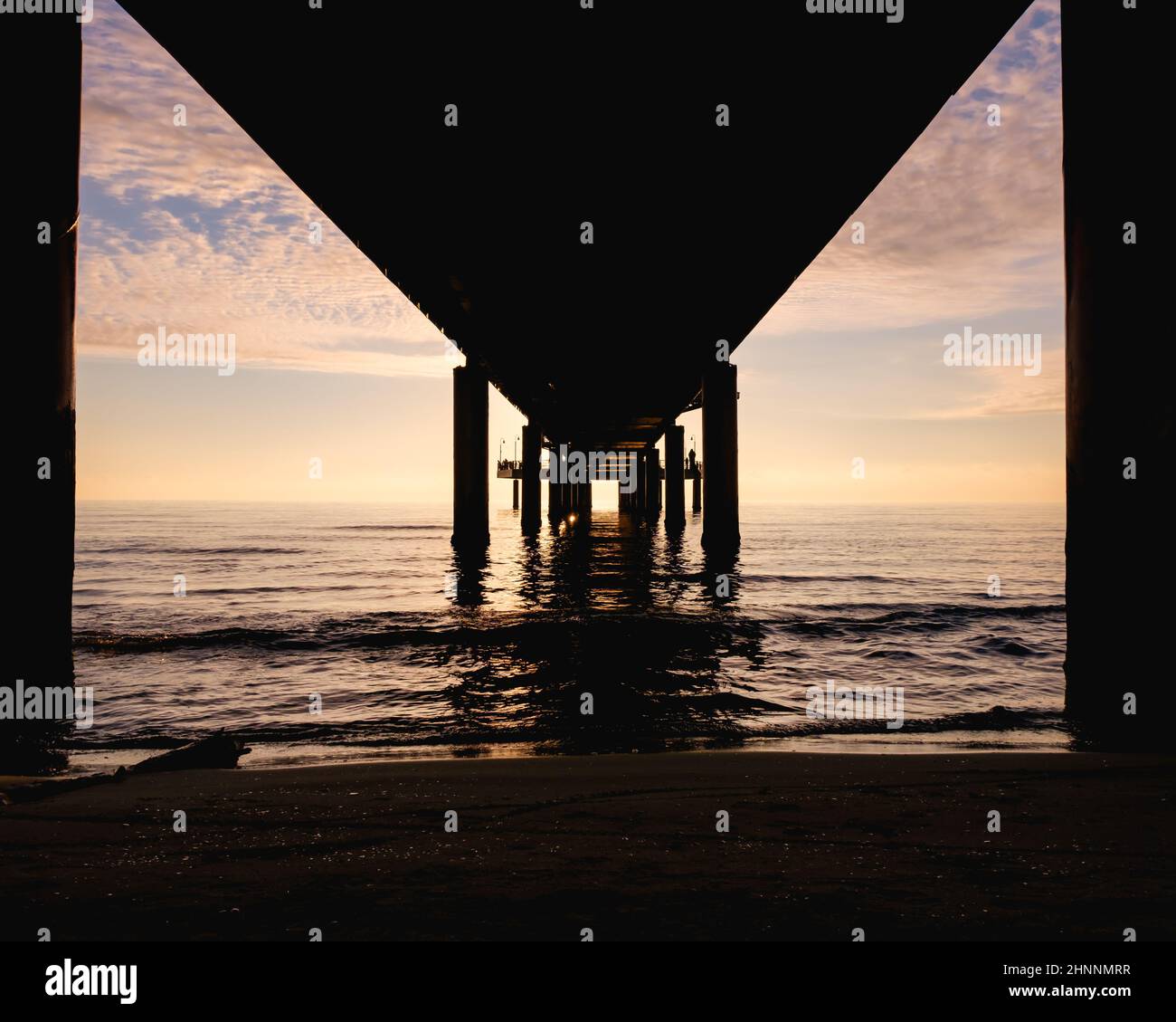 Landing stage at sunset Stock Photo - Alamy