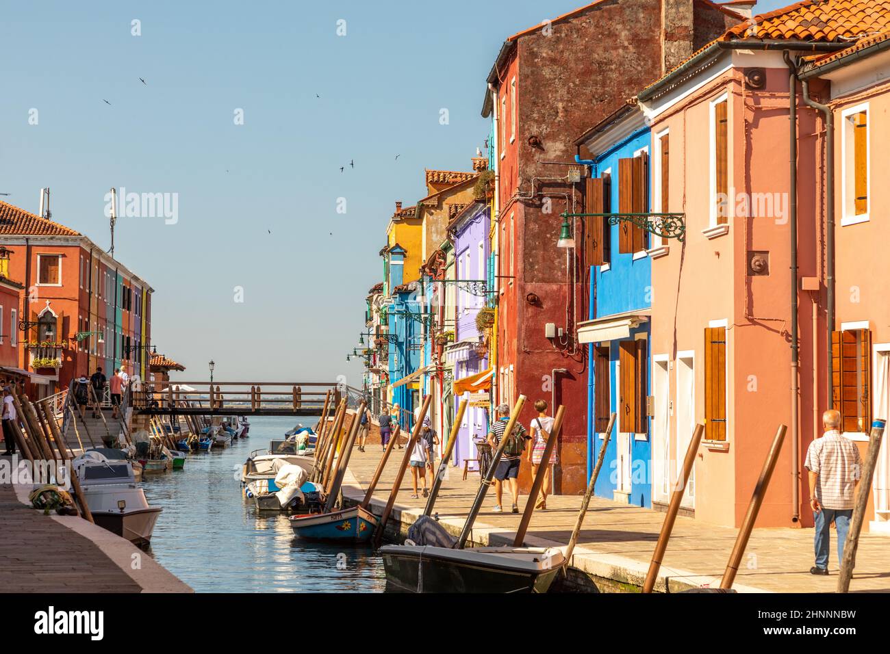 View of the colorful houses in Burano, Venice, Italy. Burano is an ...