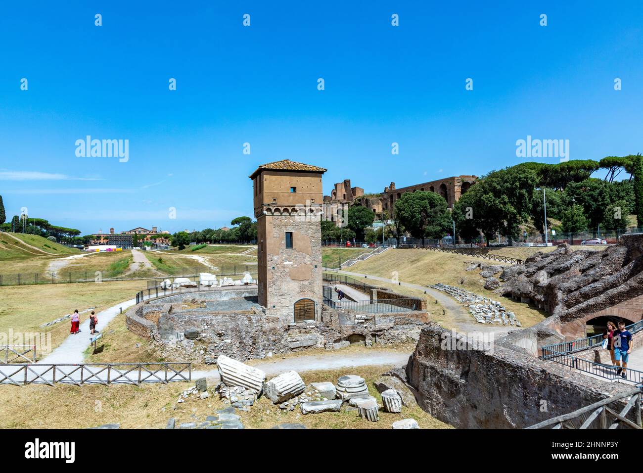 view to circus maximus, an antique stadium for horse races and other ...