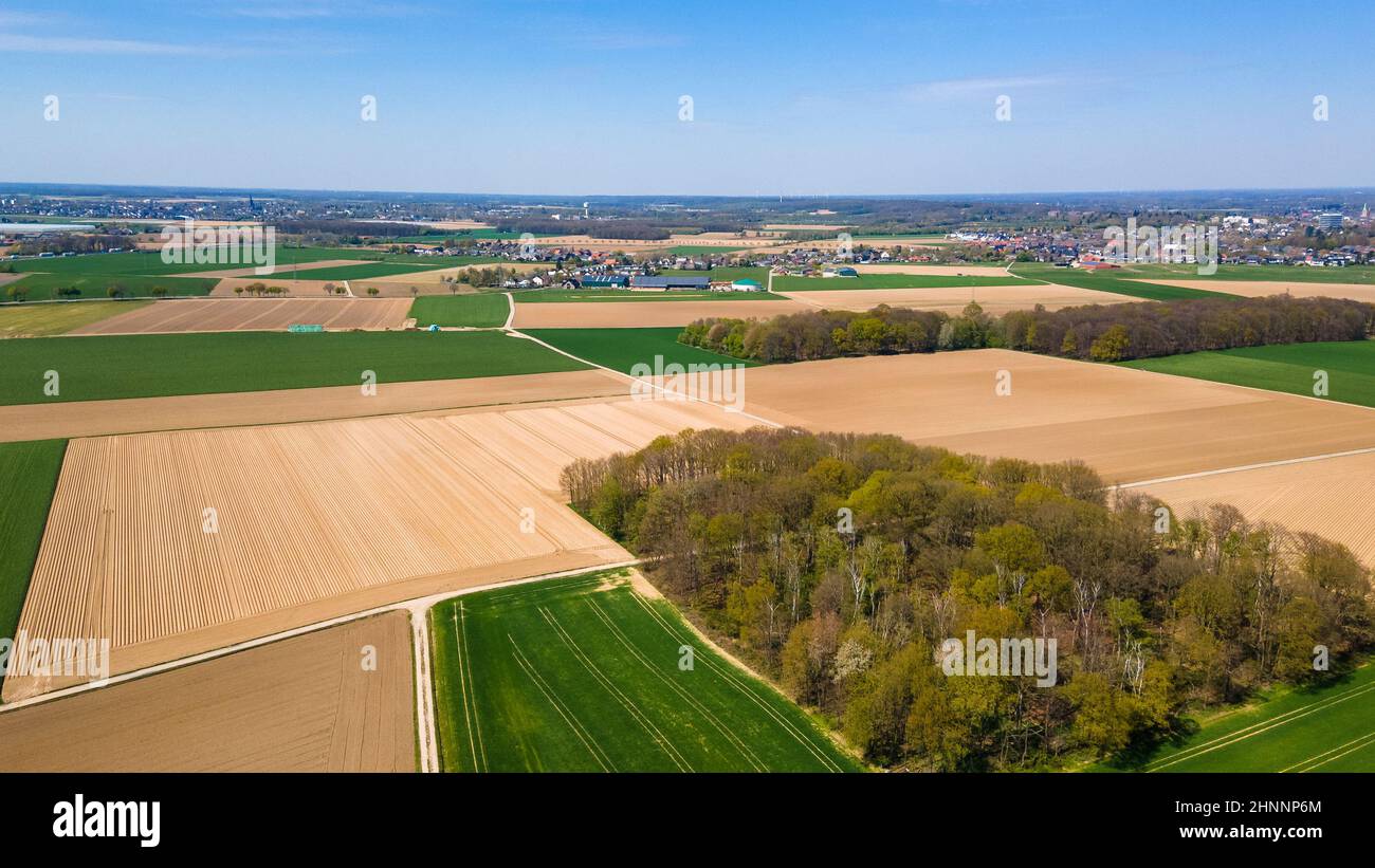 Aerial view of agricultural fields. Fields from above Stock Photo - Alamy