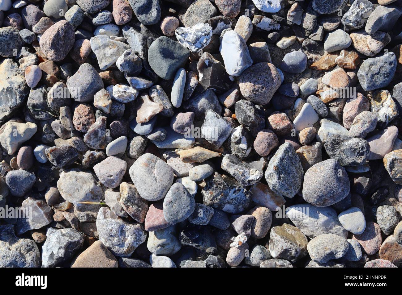 Beautiful stone pebbles at the beach of the baltic sea in the north of ...