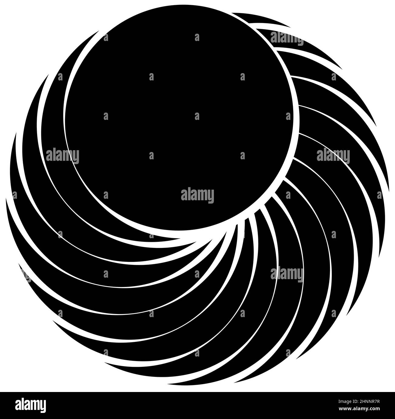 Abstract circular, radial geometric vector element, icon, illustration ...