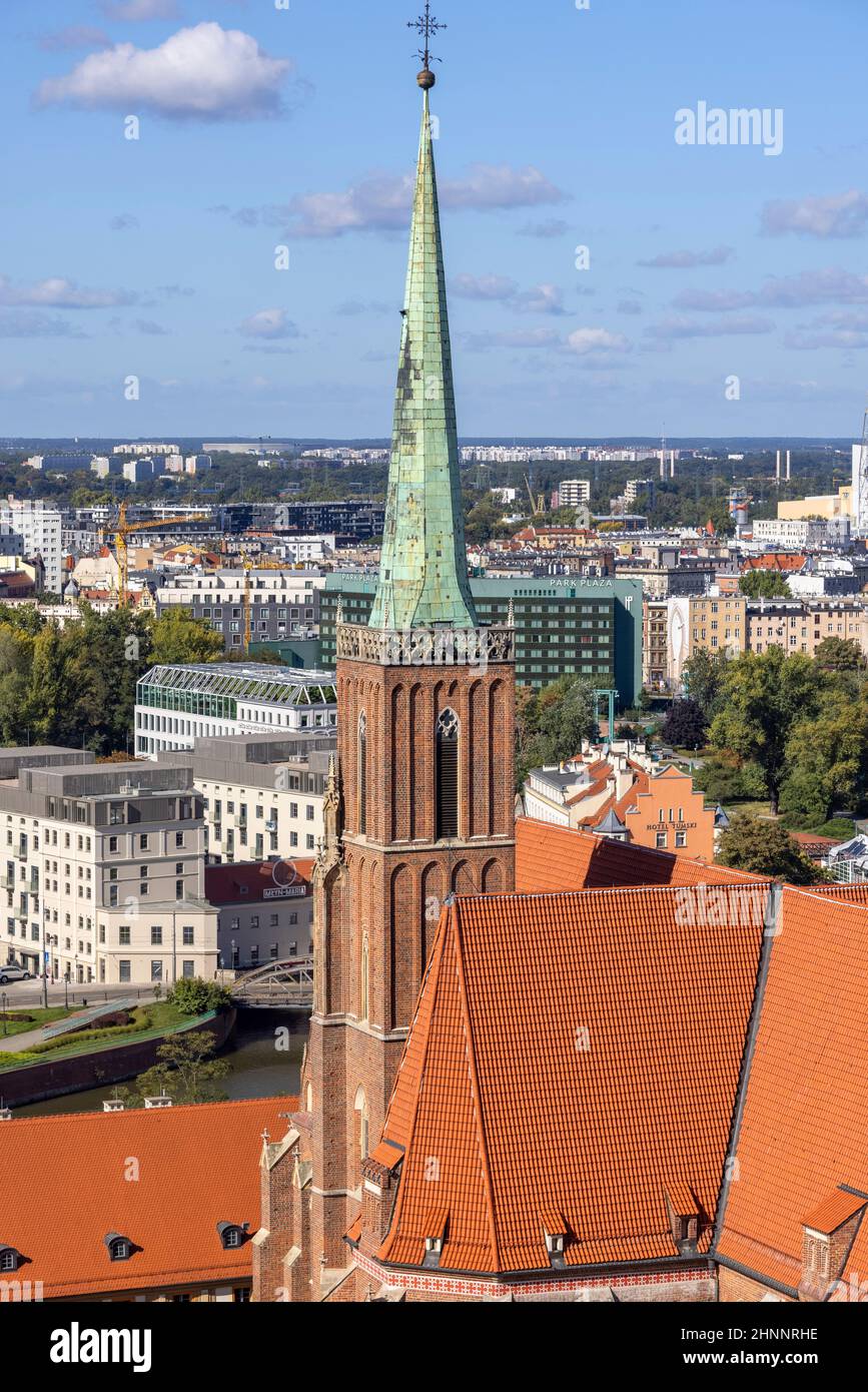 Aerial view of Collegiate Church of the Holy Cross and St Bartholomew ...