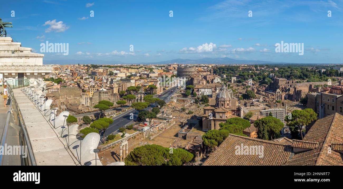 people enjoy the spectacular view to skyline of Rome from platform of ...