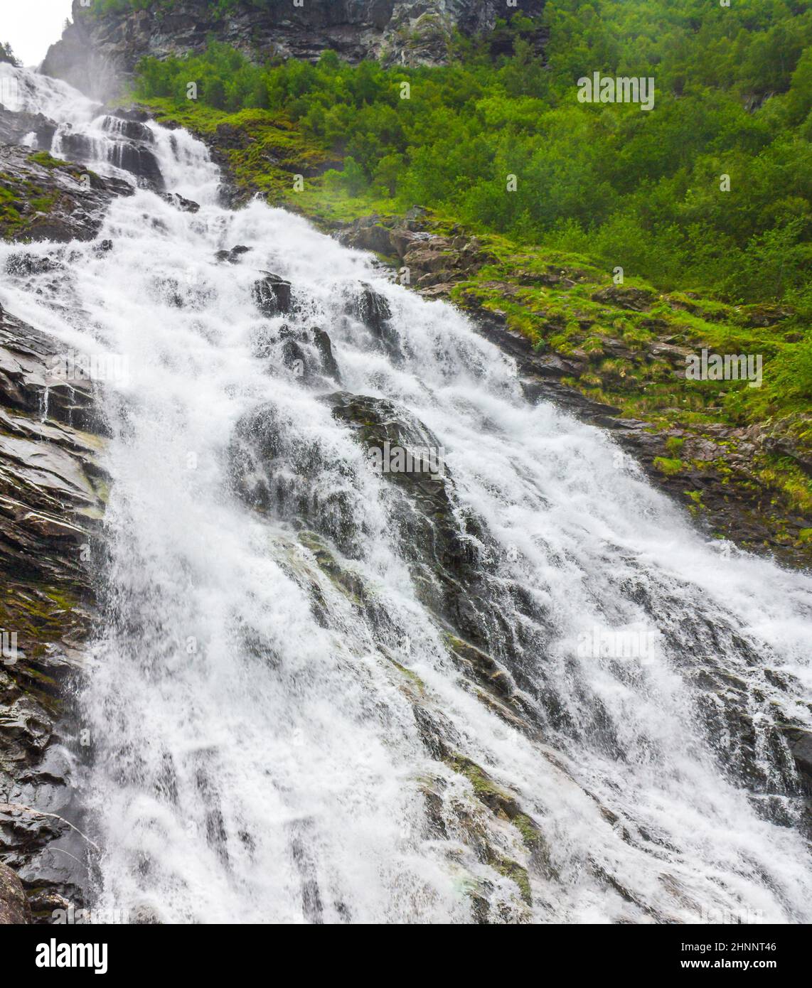 Beautiful Hjellefossen waterfall in Utladalen Øvre Årdal Norway. Most ...