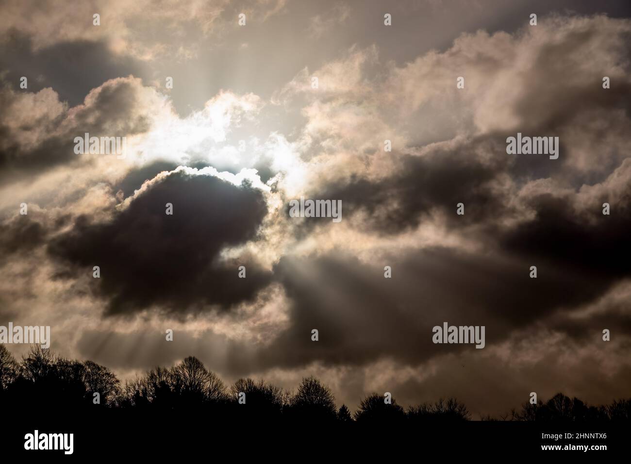 a foreboding dramatic dark grey thunder storm cloud gathers as the ...