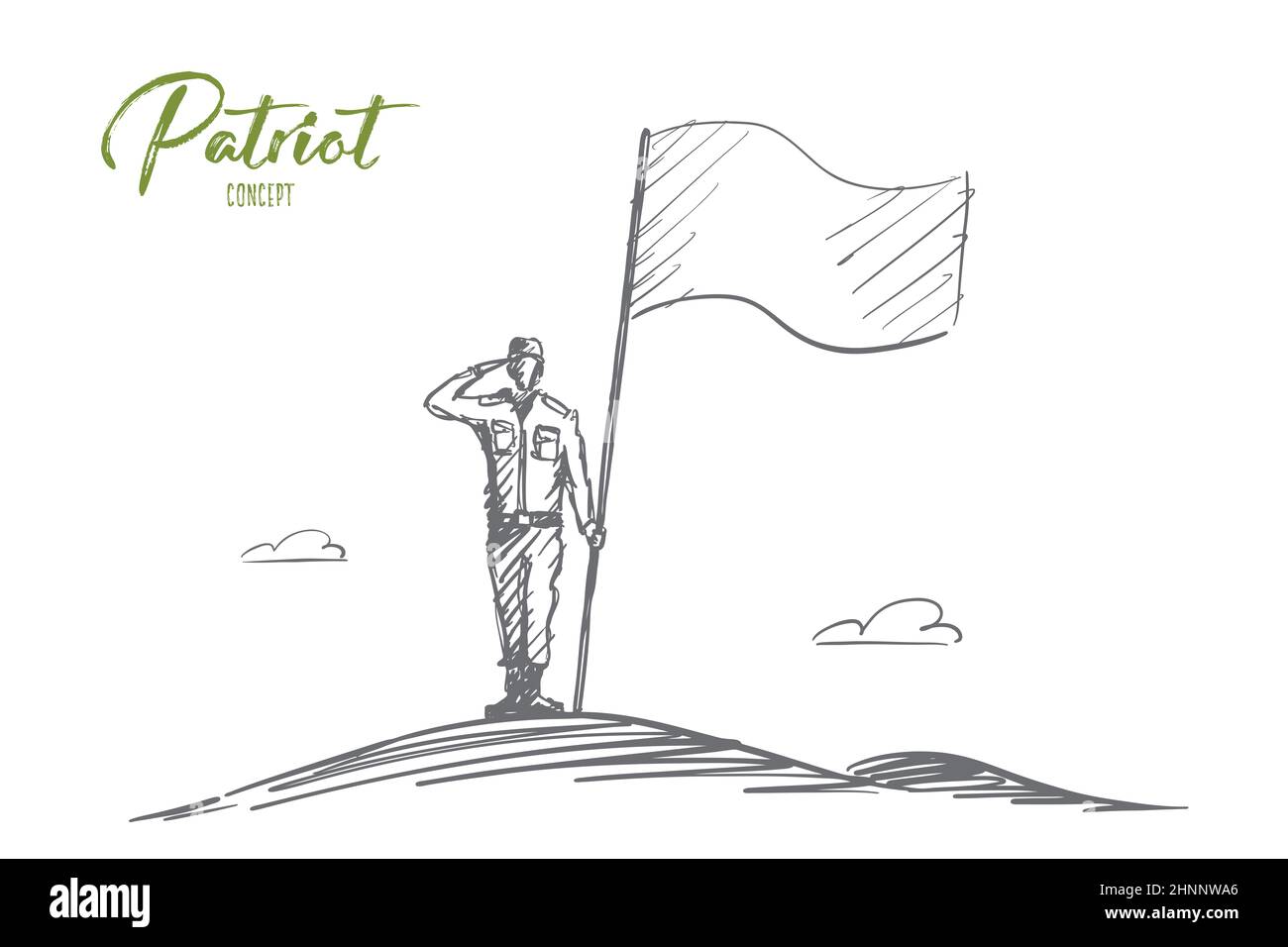 Vector hand drawn Patriot concept sketch with soldier in special ...