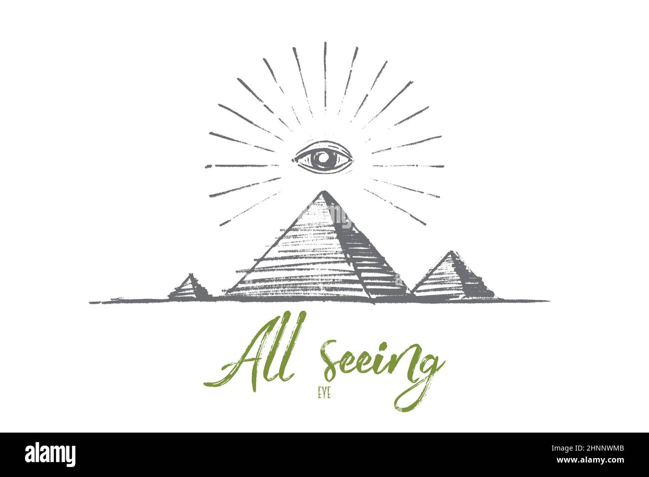 Vector hand drawn all seeing eye concept sketch. All seeing eye or eye ...