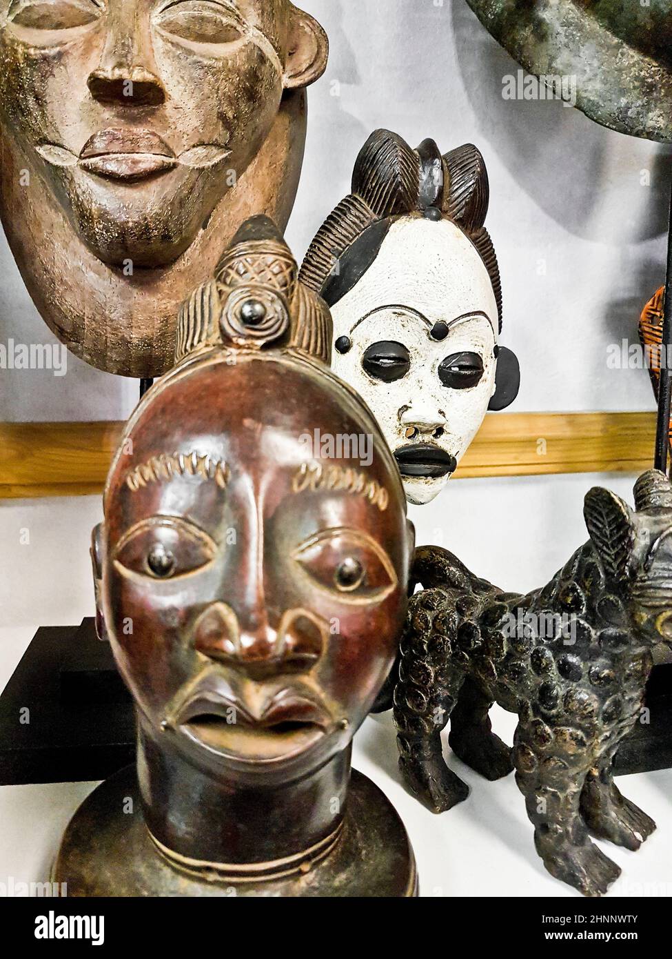 African wooden masks hi-res stock photography and images - Alamy