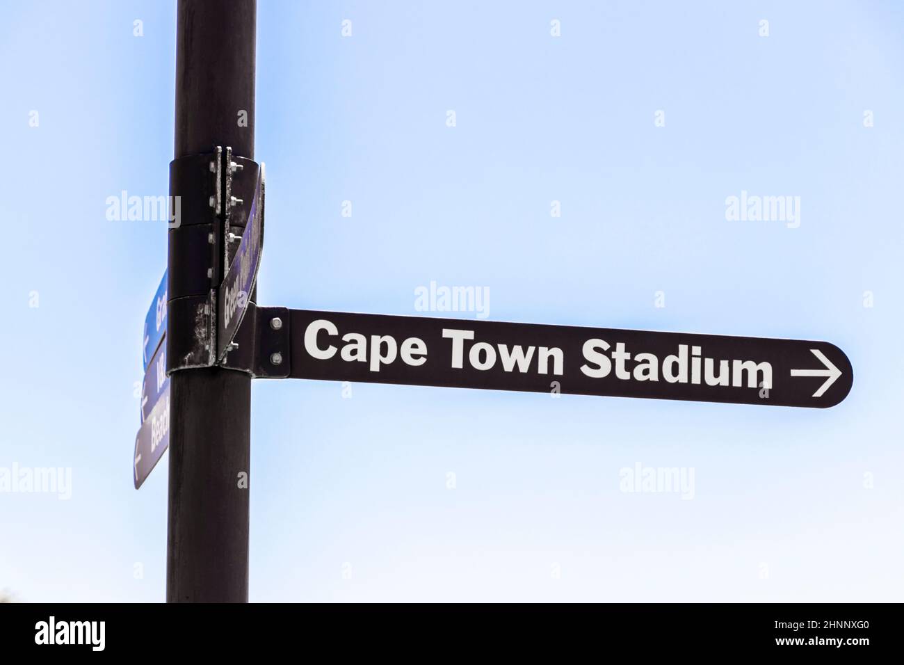 Street signs signpost, Cape Town Stadium Stock Photo - Alamy