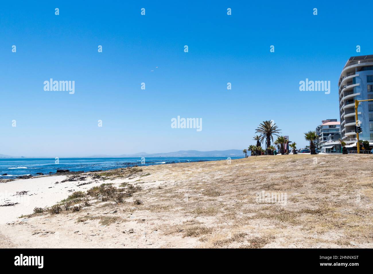 Coastline with views at Sea Point Promenade in Cape Town Stock Photo ...