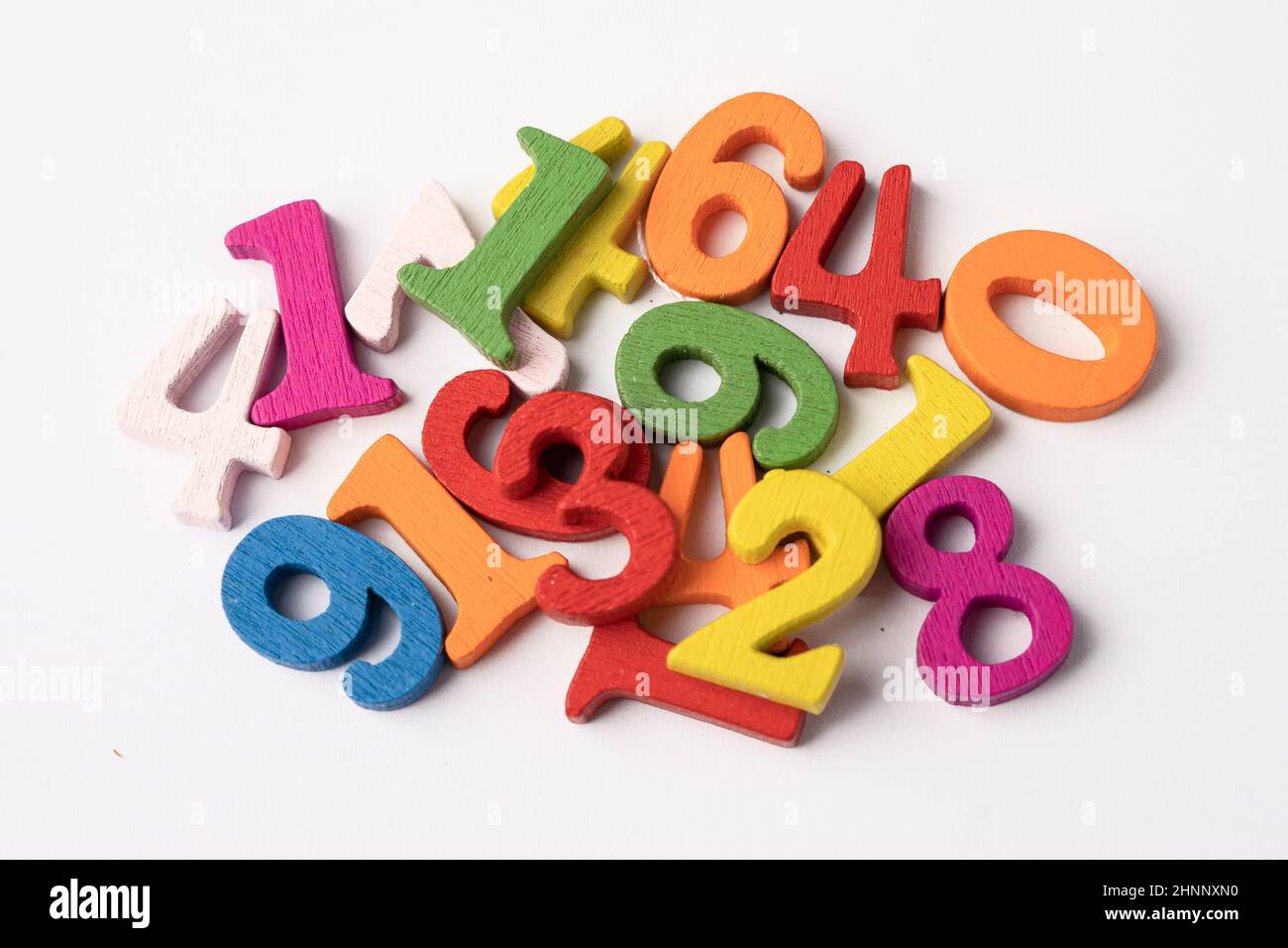 Math number colorful on white background, education study mathematics ...