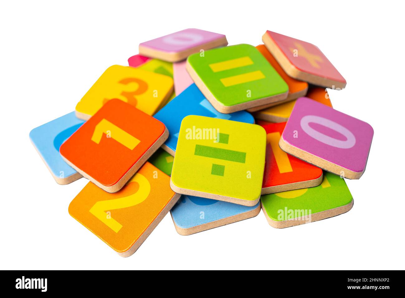 Math number colorful on white background with clipping path, education ...