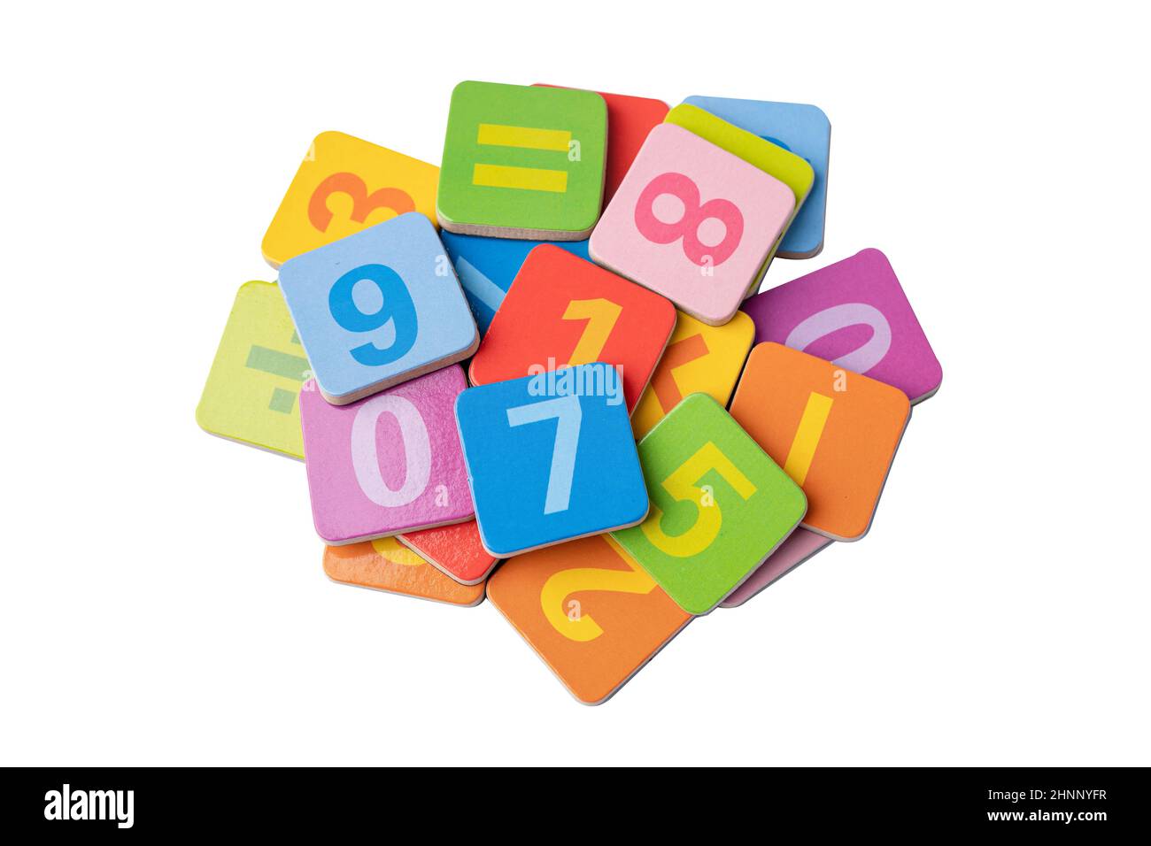 Math Number colorful on white background, Education study mathematics ...