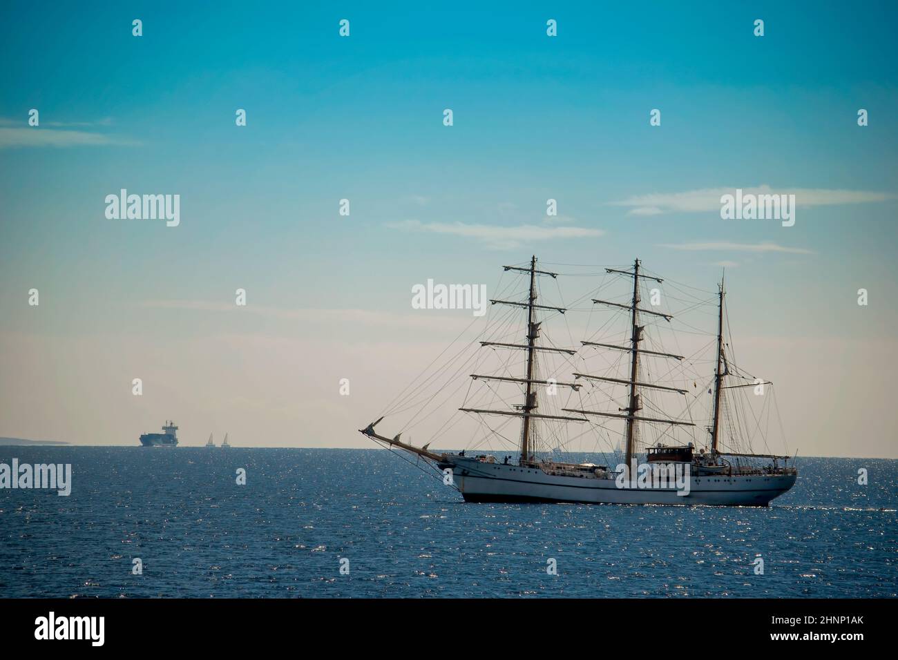 Sailing ship on the sea Stock Photo - Alamy