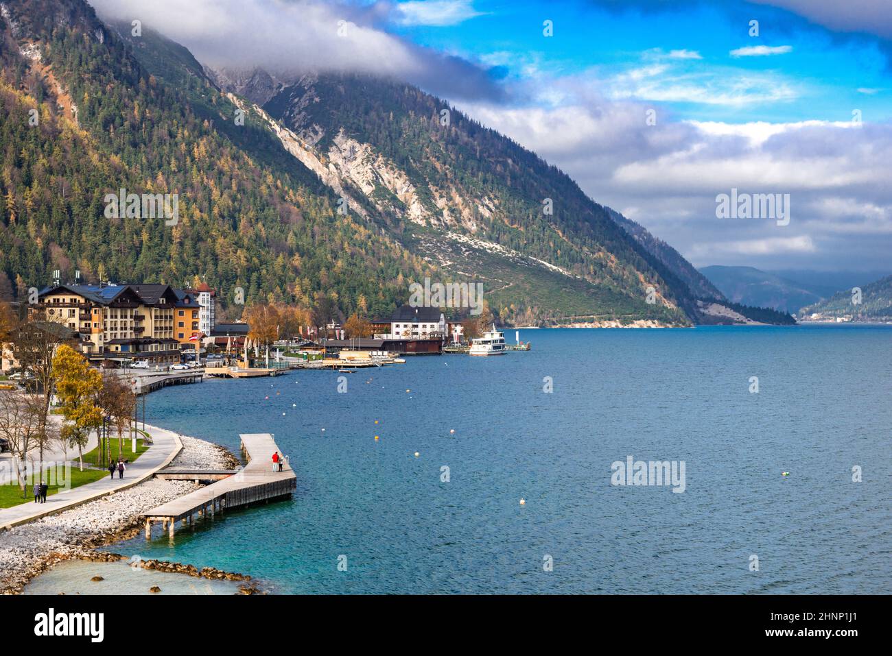 Tourist village Pertisau at Achensee Stock Photo - Alamy