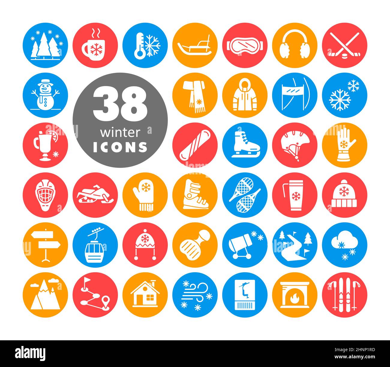 Winter vector icon set. Graph symbol for travel and tourism web site ...