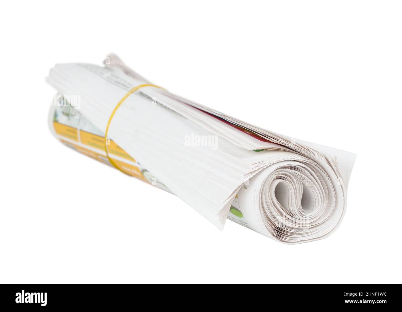 Roll of newspapers. Isolated on white. News and updates concept Stock ...