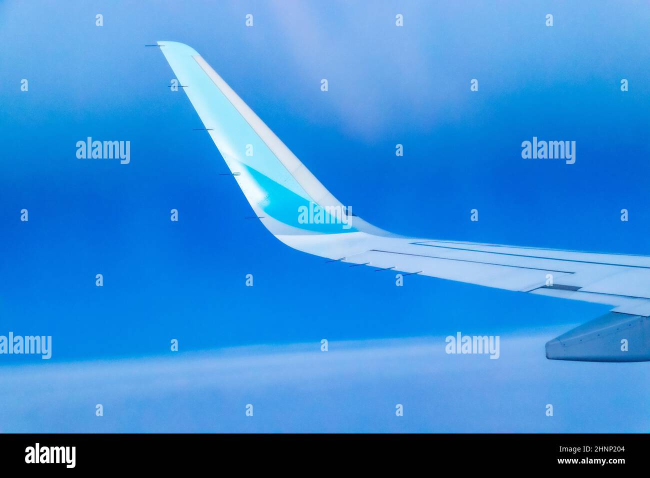 Flying over Europe Germany to Mallorca view out of airplane Stock Photo ...