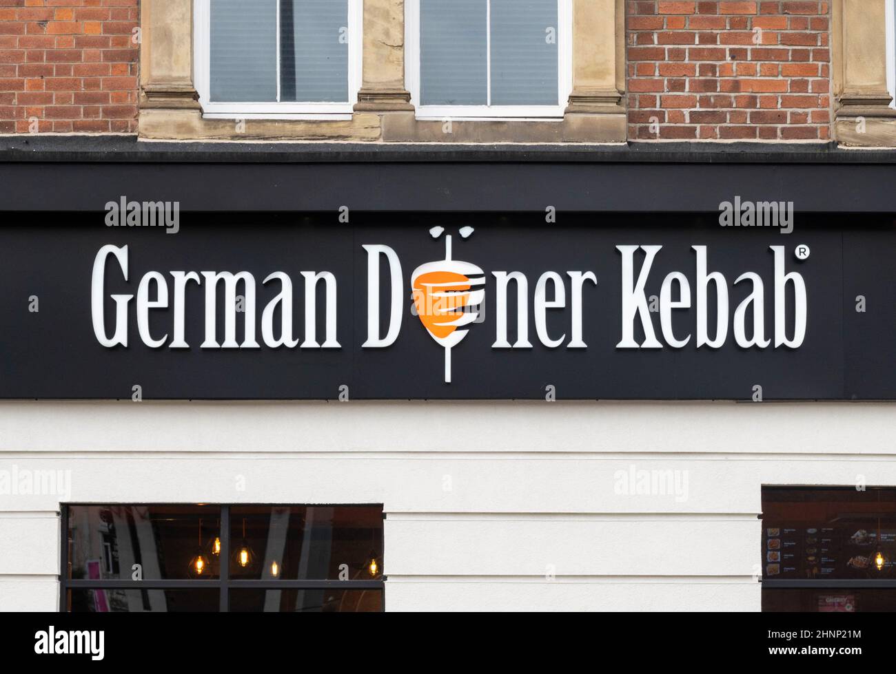 Sign outside German Diner Kebab in Liverpool Stock Photo - Alamy