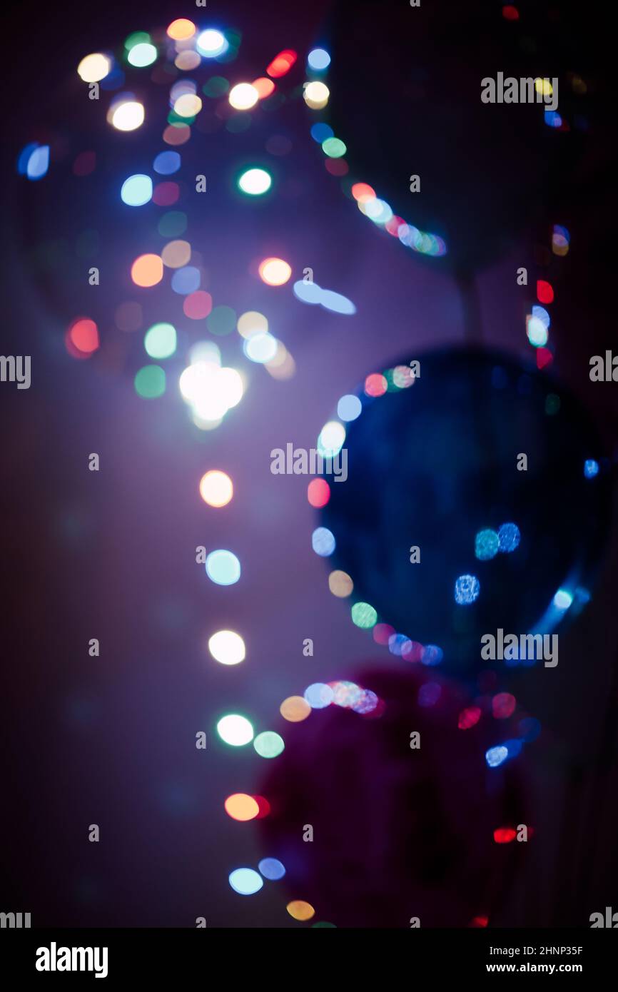 bokeh blurred background several colored glowing balloons Stock Photo ...