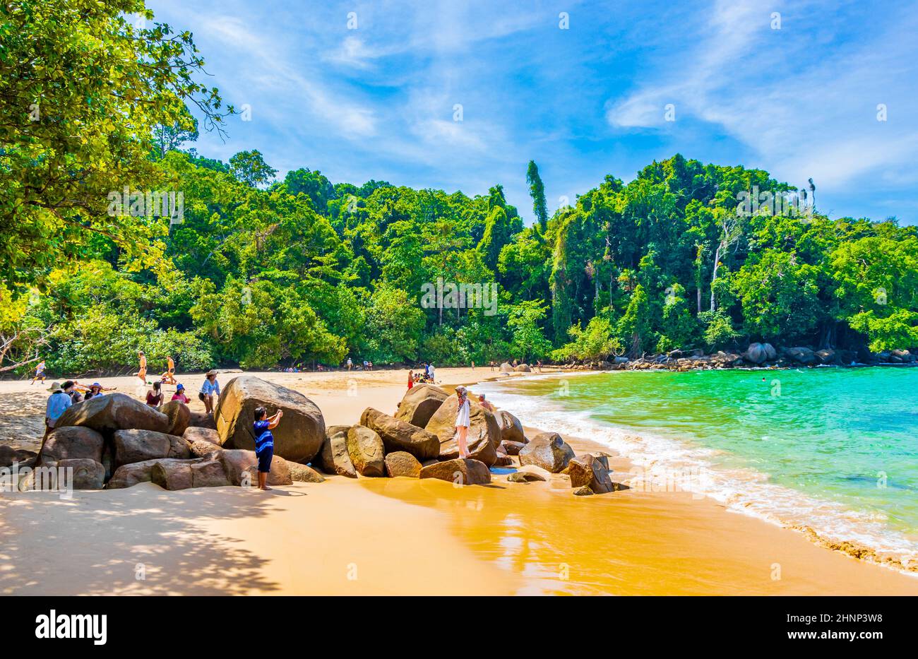 Small sandy beach Lamru Nationalpark Khao Lak Phang-nga Thailand Stock ...