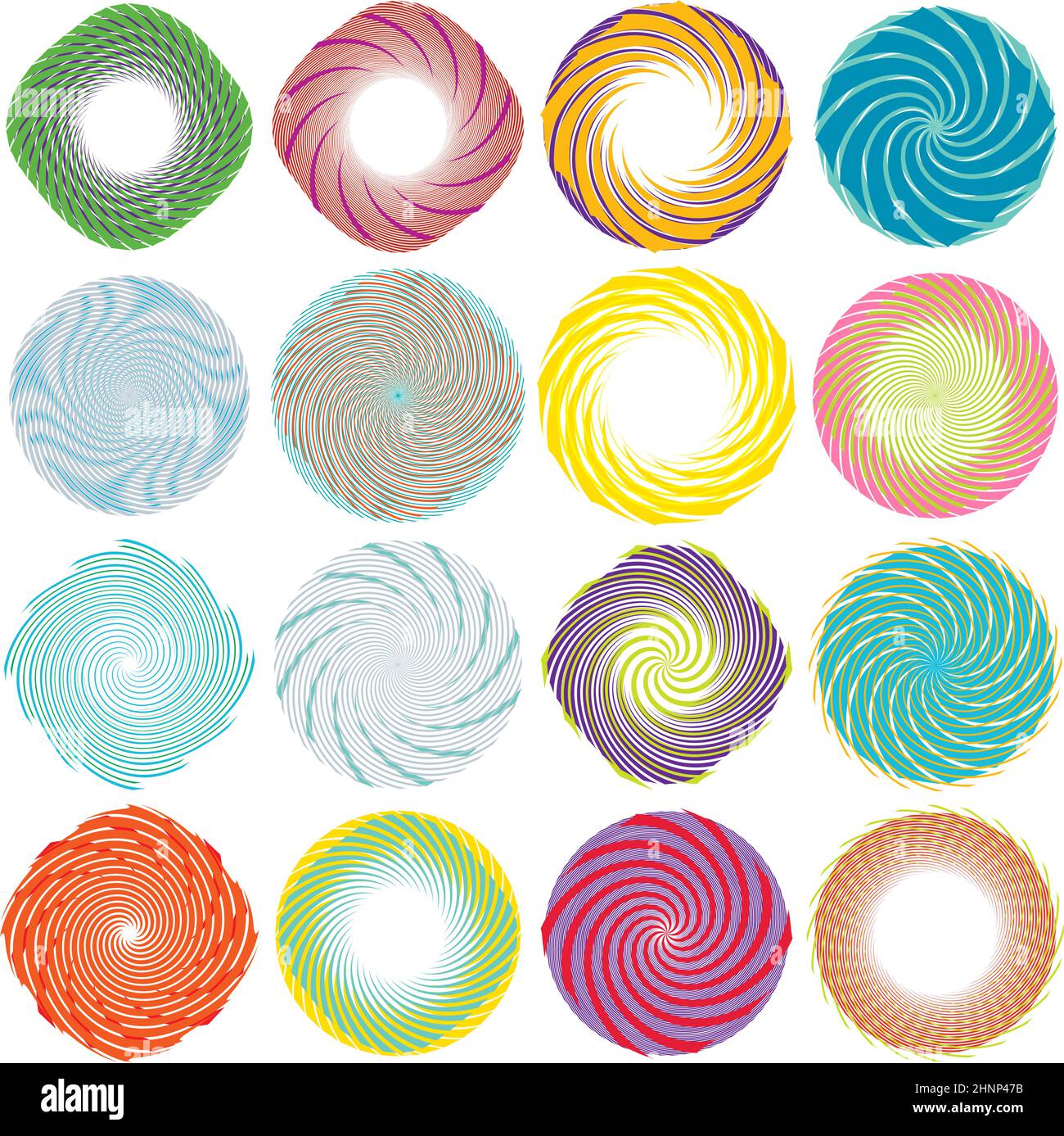 Twist, whirlwind, whirlpool elements. Vortex, volute element set ...