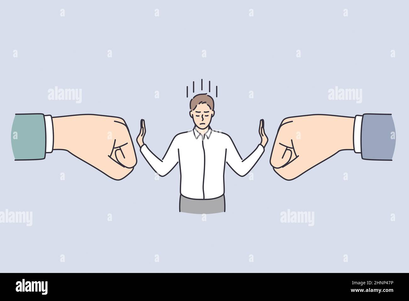 Business confidence and strength concept. Young calm businessman ...