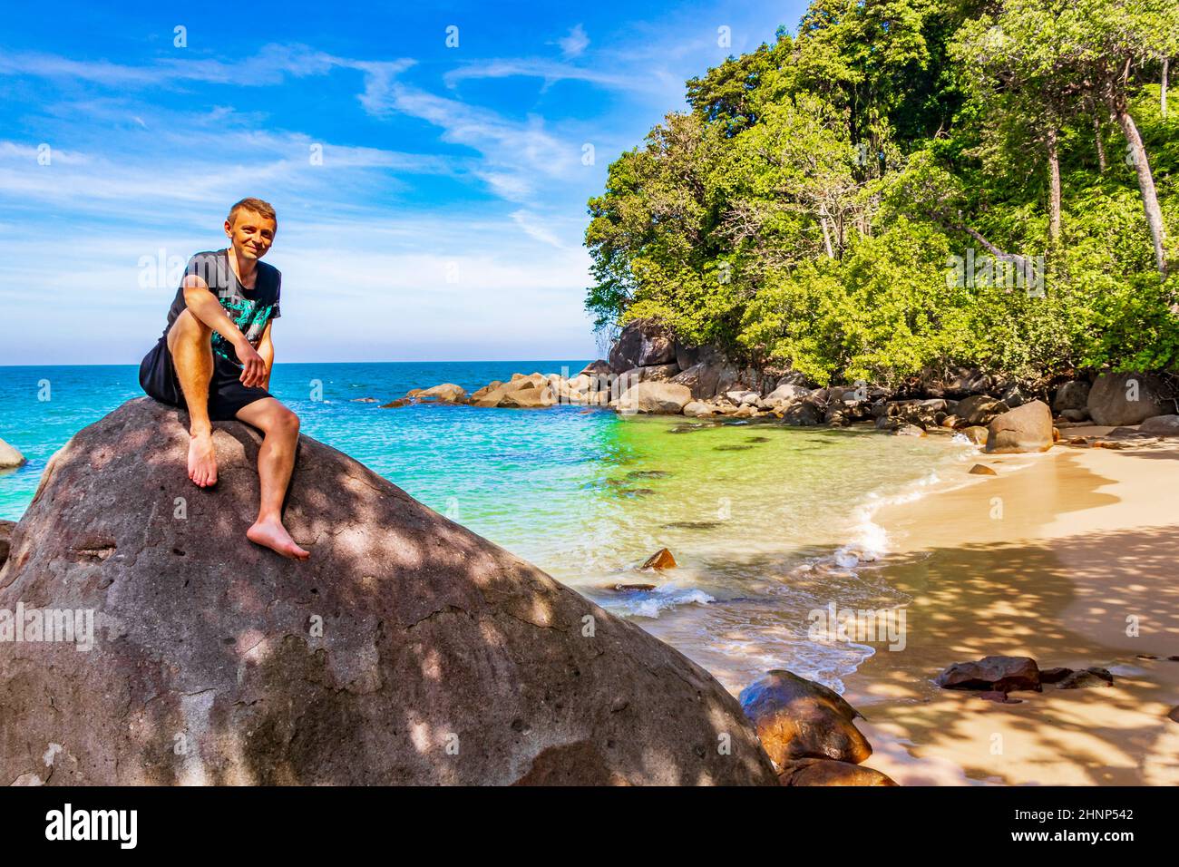 Small sandy beach Lamru Nationalpark Khao Lak Phang-nga Thailand Stock ...
